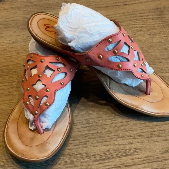 Born | Shoes | Crown By Born Leather Sandals In Peach Color W Botanical ...